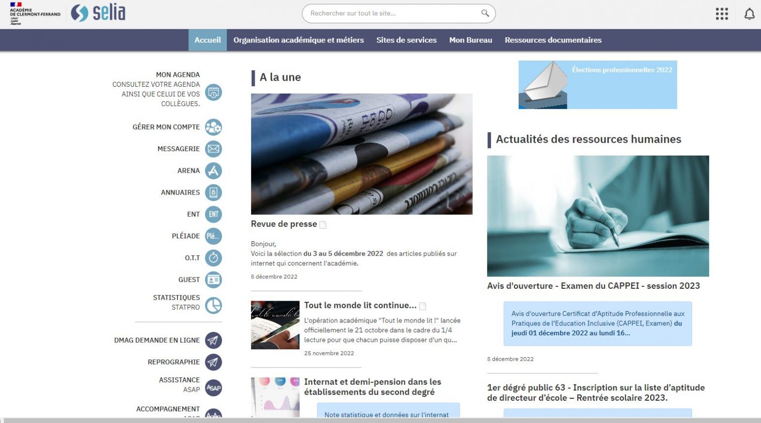 Portail SELIA – Economie et gestion voie technologique